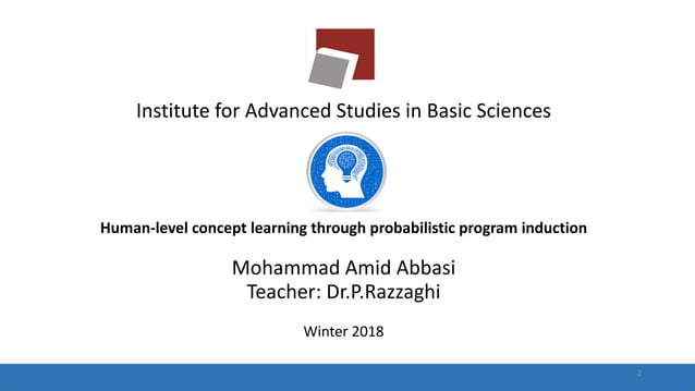 Human-level concept learning through probabilistic program induction | PPT