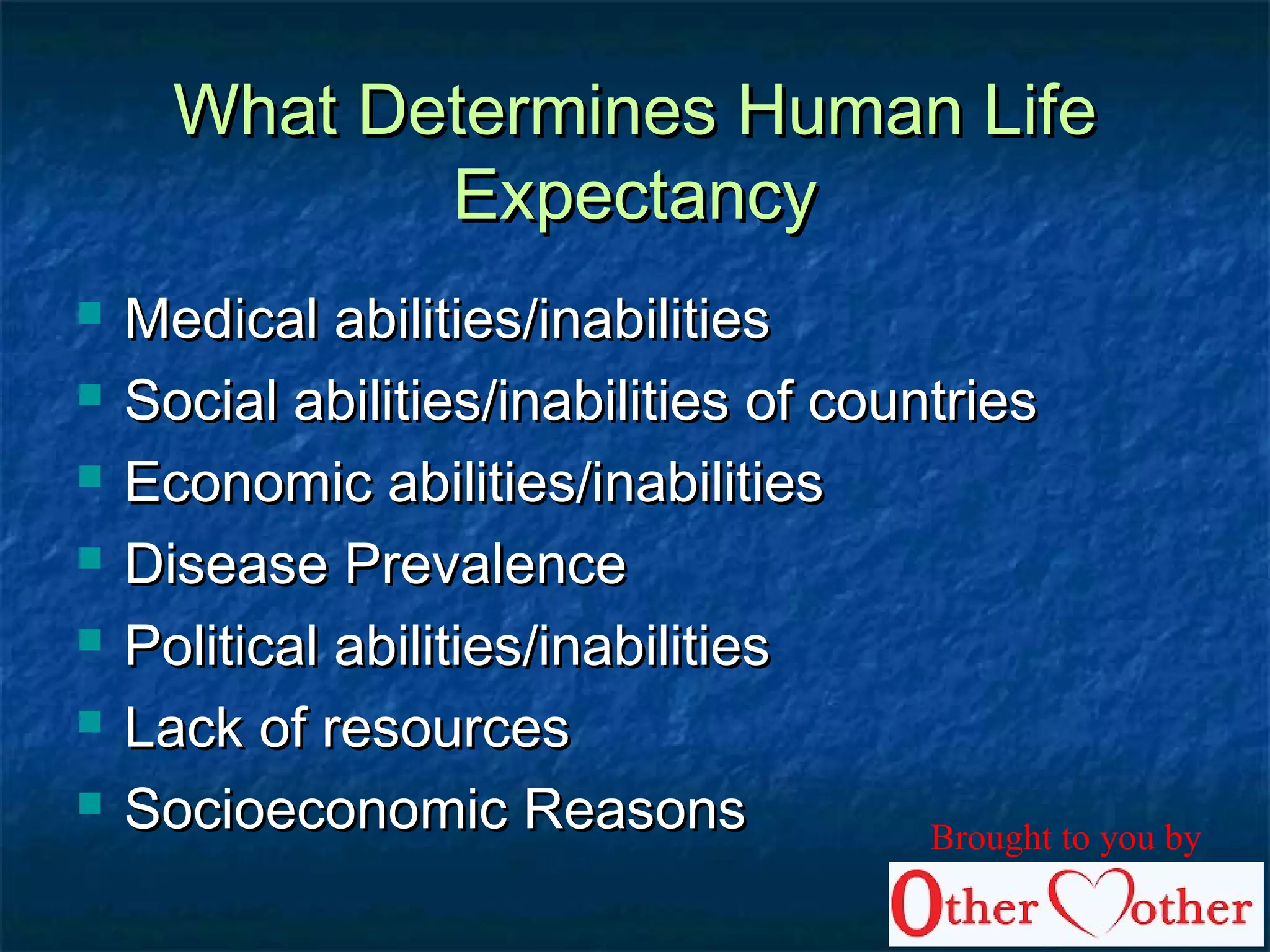 Human life expectancy | PPT