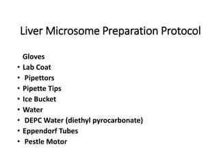 Human liver microsomes & rat liver microsomes | PPTX