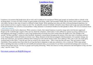 Human Loneliness | PPT