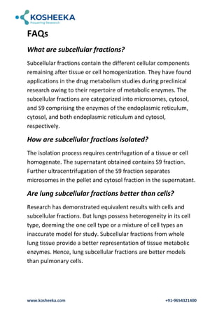 Human Lung Subcellular Fractions in Research & Preclinical Development ...