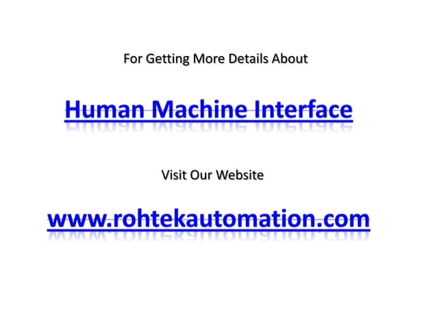 Human machine interface | PPTX