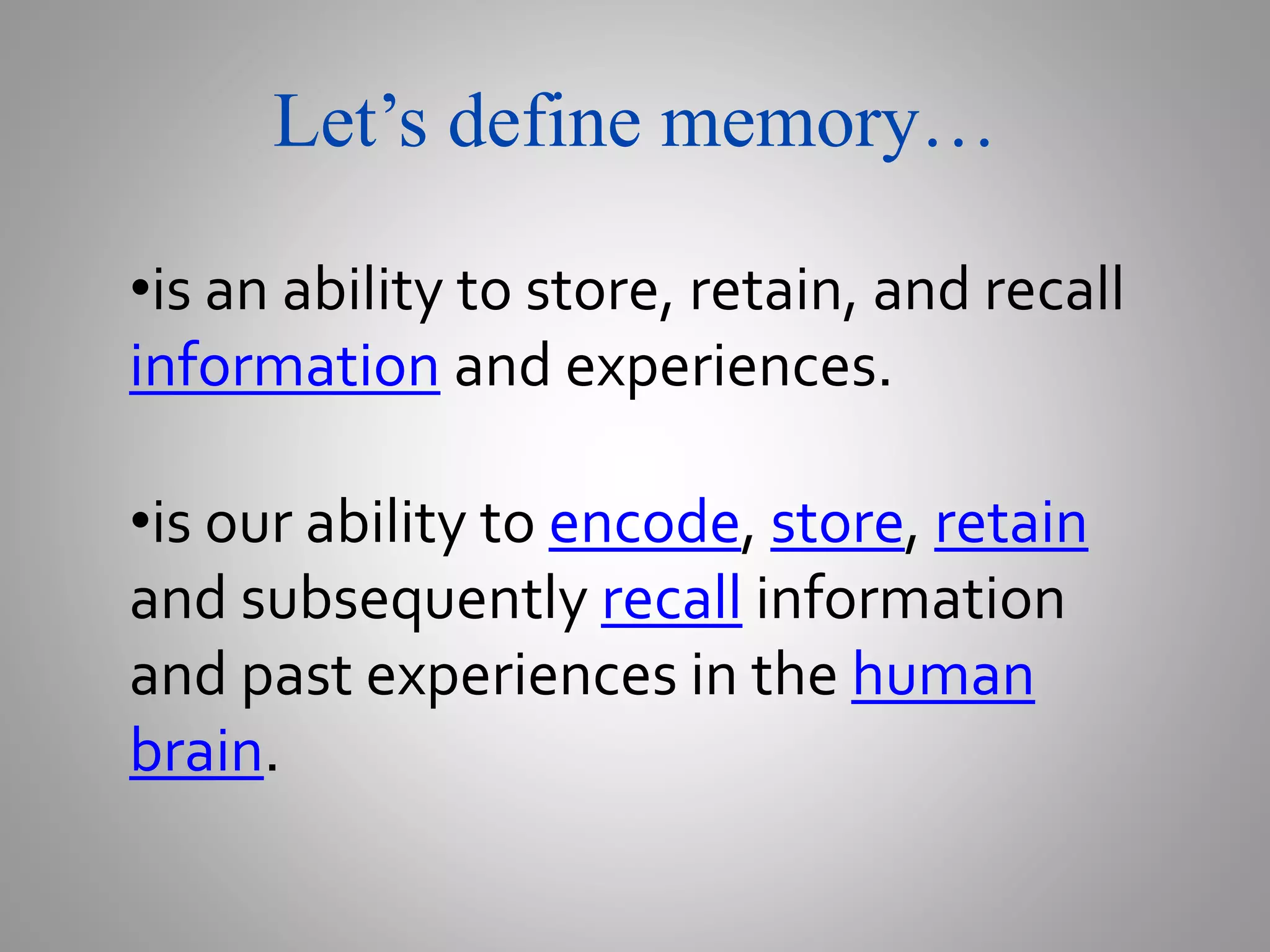 Human Memory | PPTX