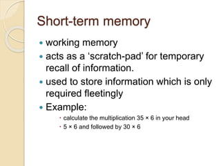 HCI Fundamentals - Part 2 : Human memory and thinking | PPT