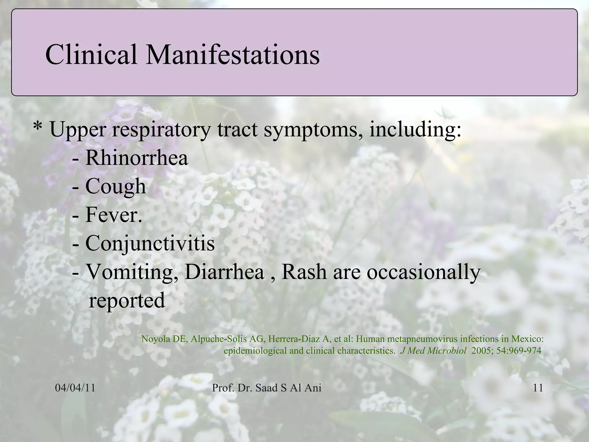 Human metapneumovirus | PPT
