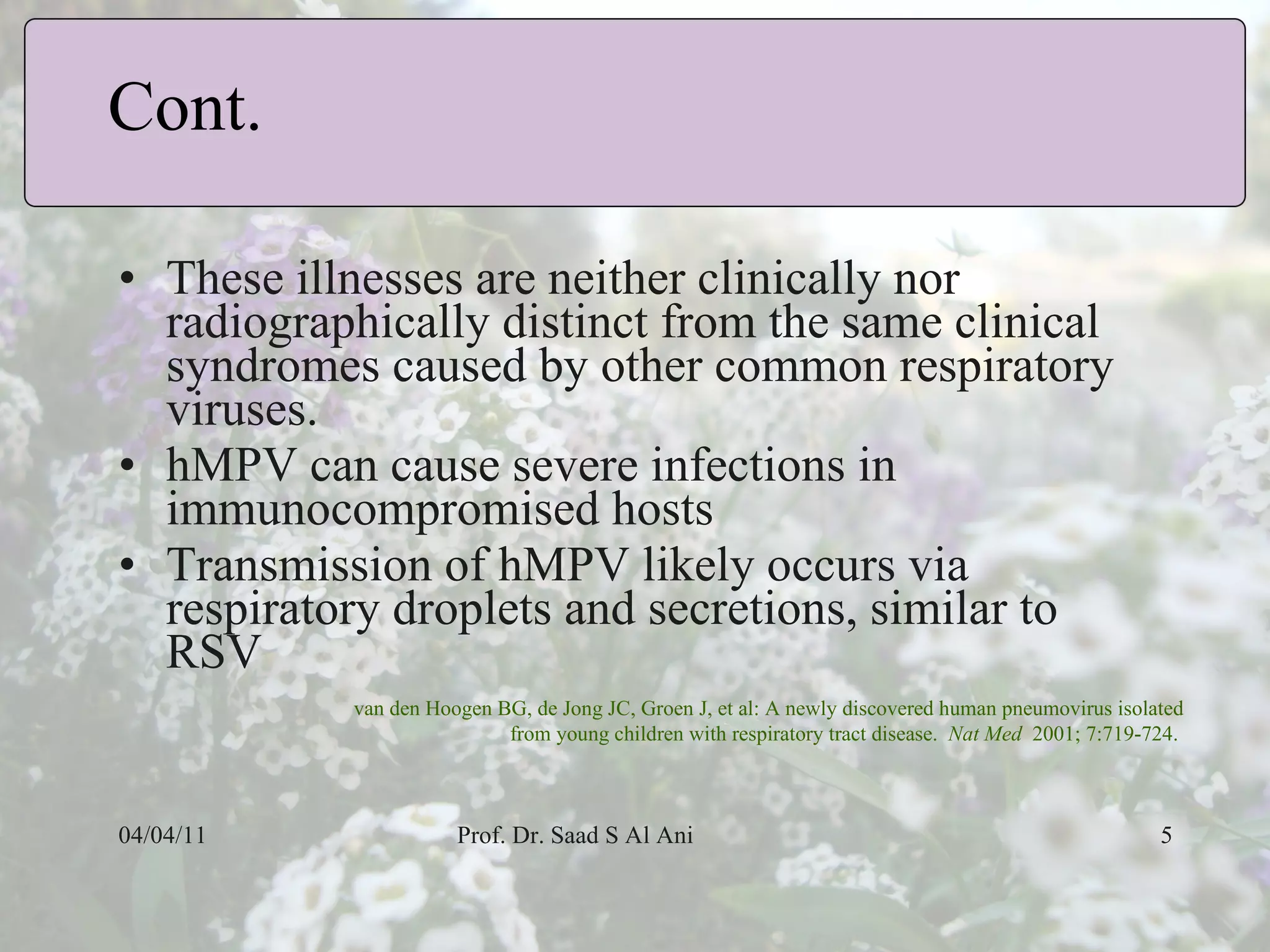 Human metapneumovirus | PPT