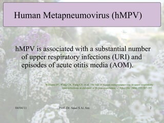 Human metapneumovirus | PPT