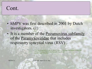 Human metapneumovirus | PPT