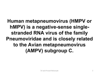 Human metapneumovirus (HMPV or hMPV).ppt