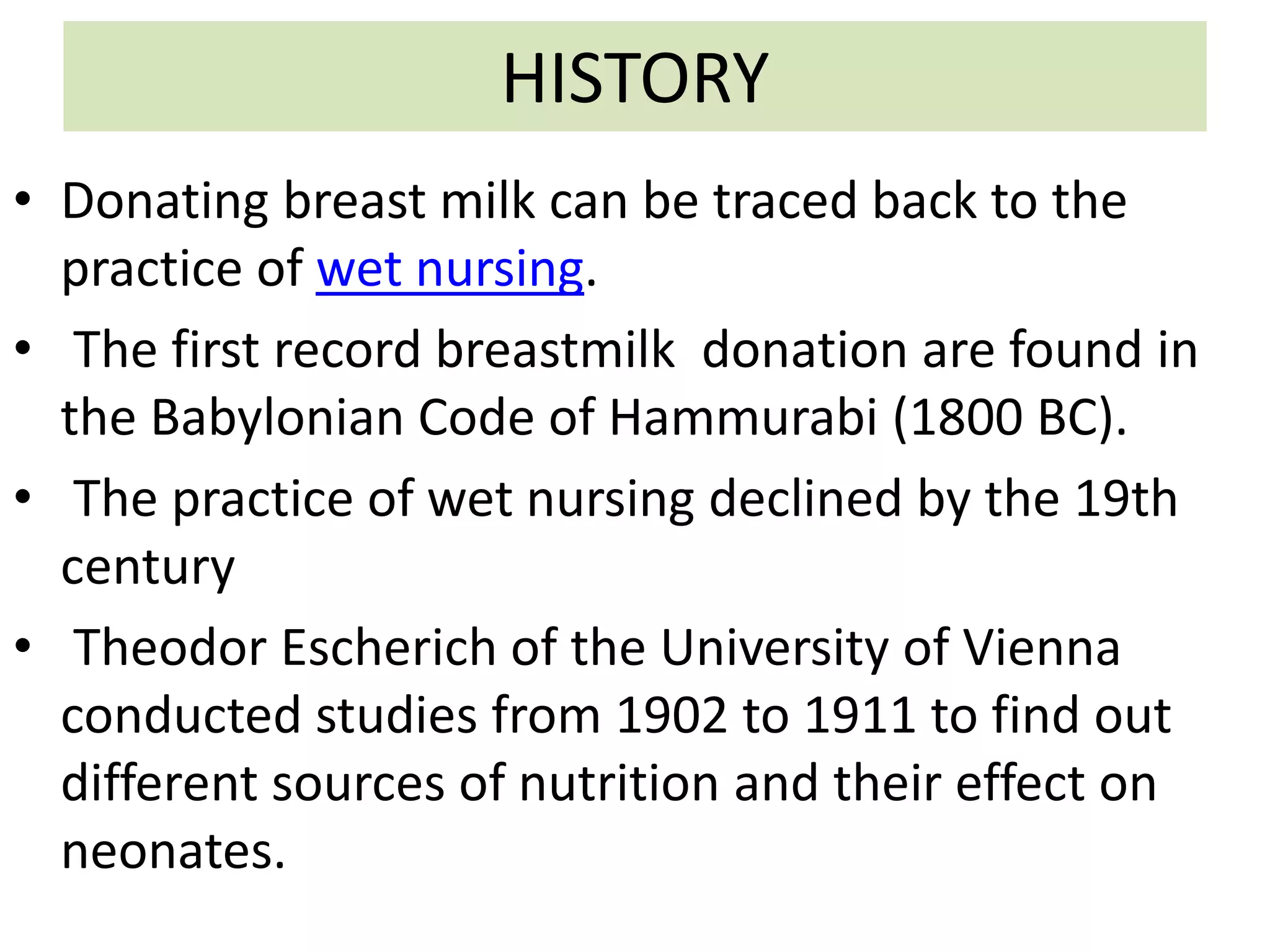 Human milk storage & banking | PPTX