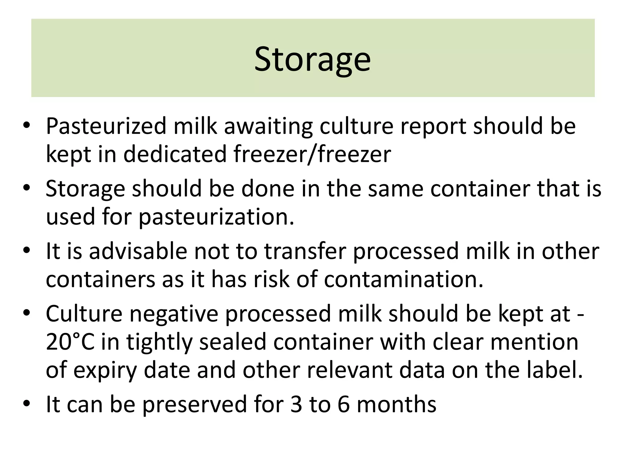 Human milk storage & banking | PPTX