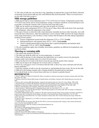 Human Milk Storage Information For Home Use For Healthy Full Term ...