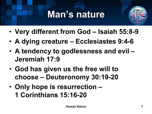Human nature – god’s view | PPTX | Christianity | Religion & Spirituality