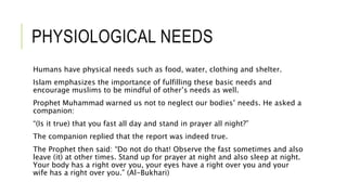 Humans needs According to islamic psychology | PPTX