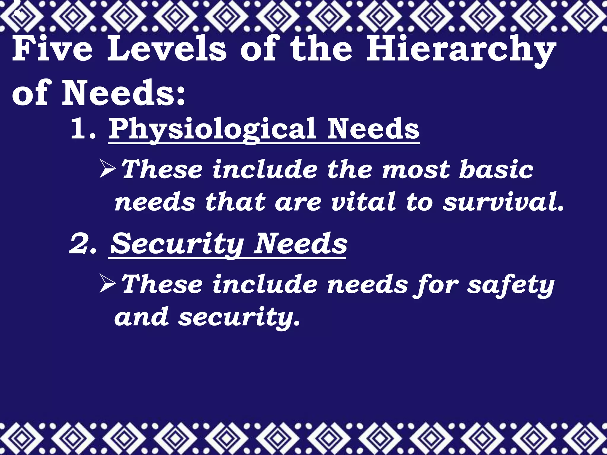 Human Needs and Motivation | PPT
