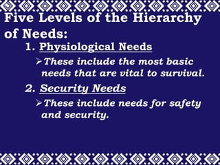 Human Needs and Motivation | PPTX