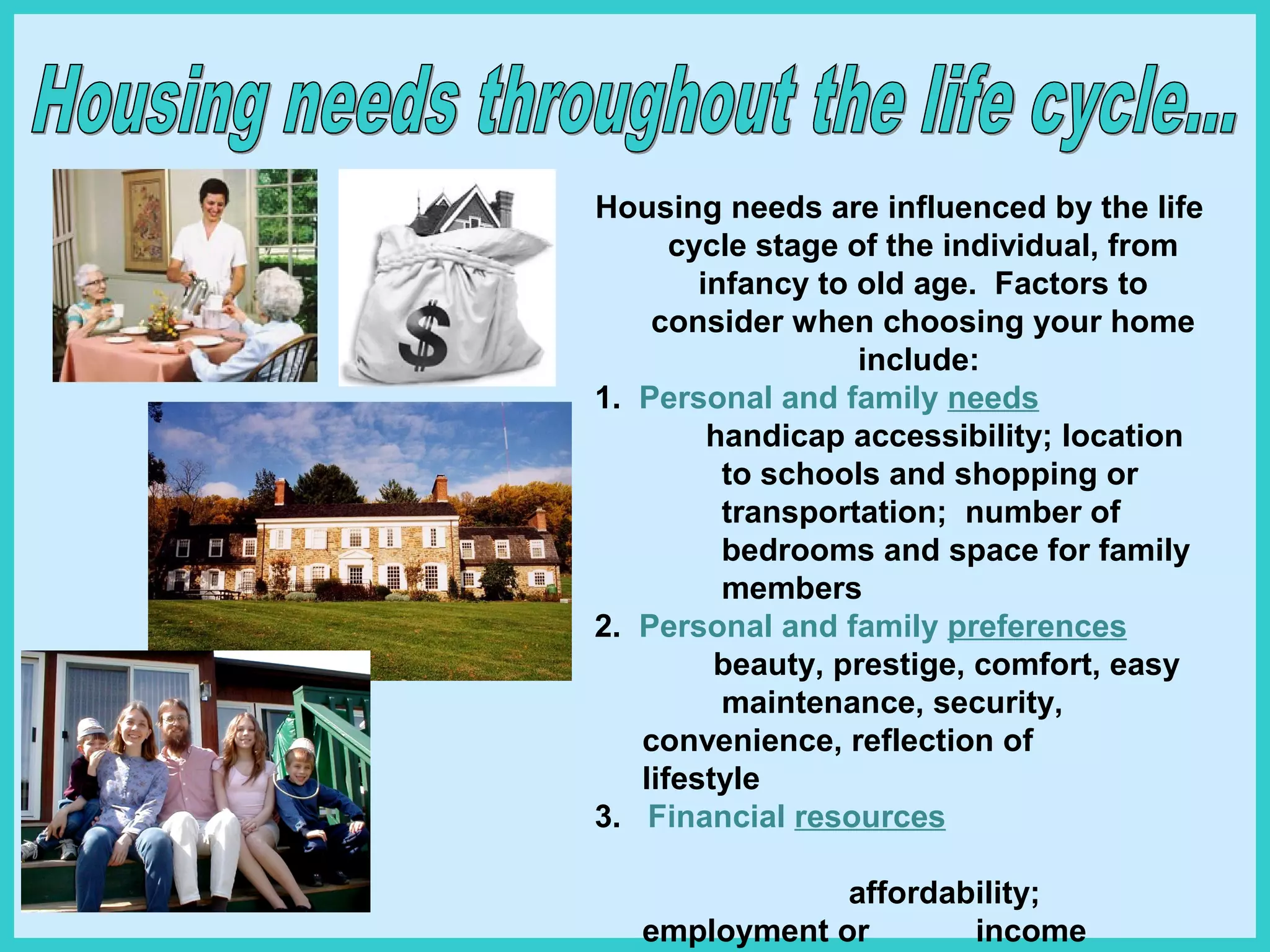 Human Needs in Housing | PPT