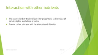 Human nutrition, vitamin B1(Thiamine) | PPTX