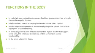 Human nutrition, vitamin B1(Thiamine) | PPTX