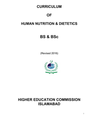 Human Nutrition course description for bs program | PDF