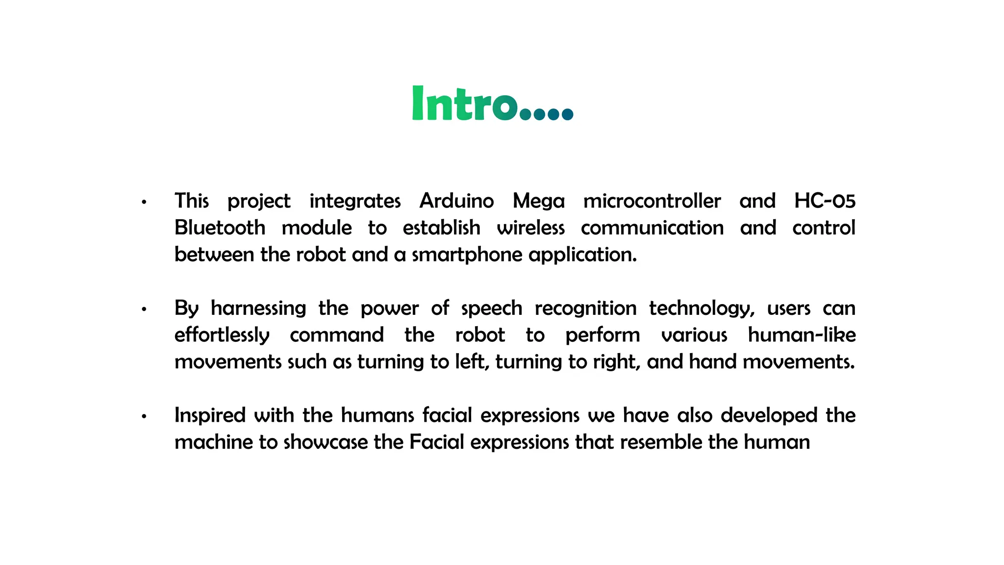 humanoid final ppt.pptx based on the servo motor | PPTX