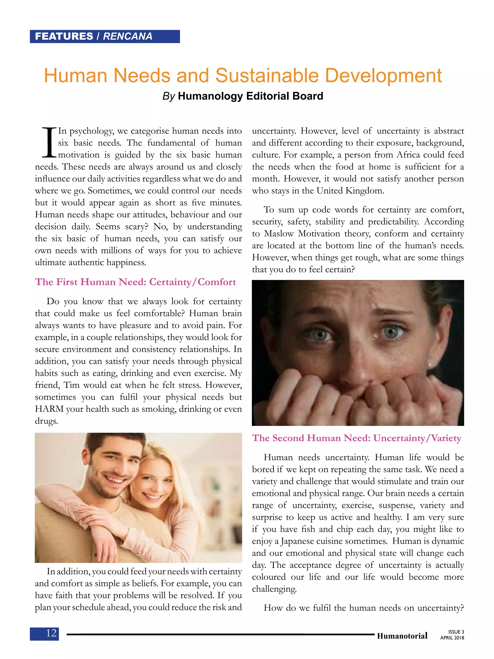 Human Needs and Sustainable Development | PDF