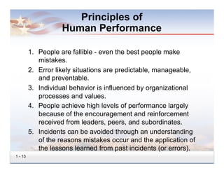 Principles of Human Performance Improvement | PDF