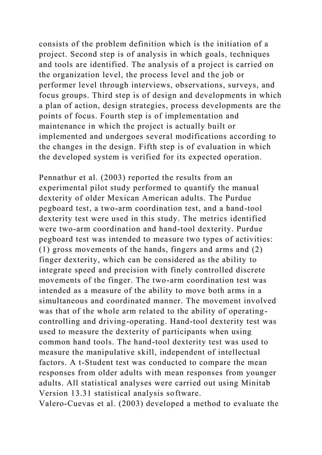 Human Performance Measurement Modeling And Simulation For An Asse Docx