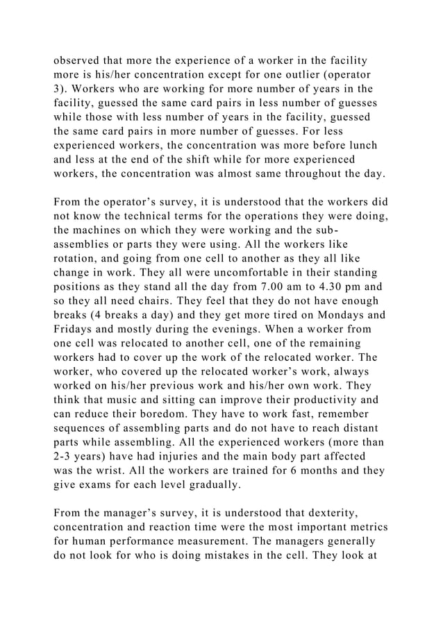 Human Performance Measurement Modeling And Simulation For An Asse Docx