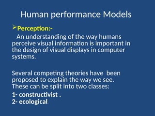 Human performance Models and (lect2).ppt