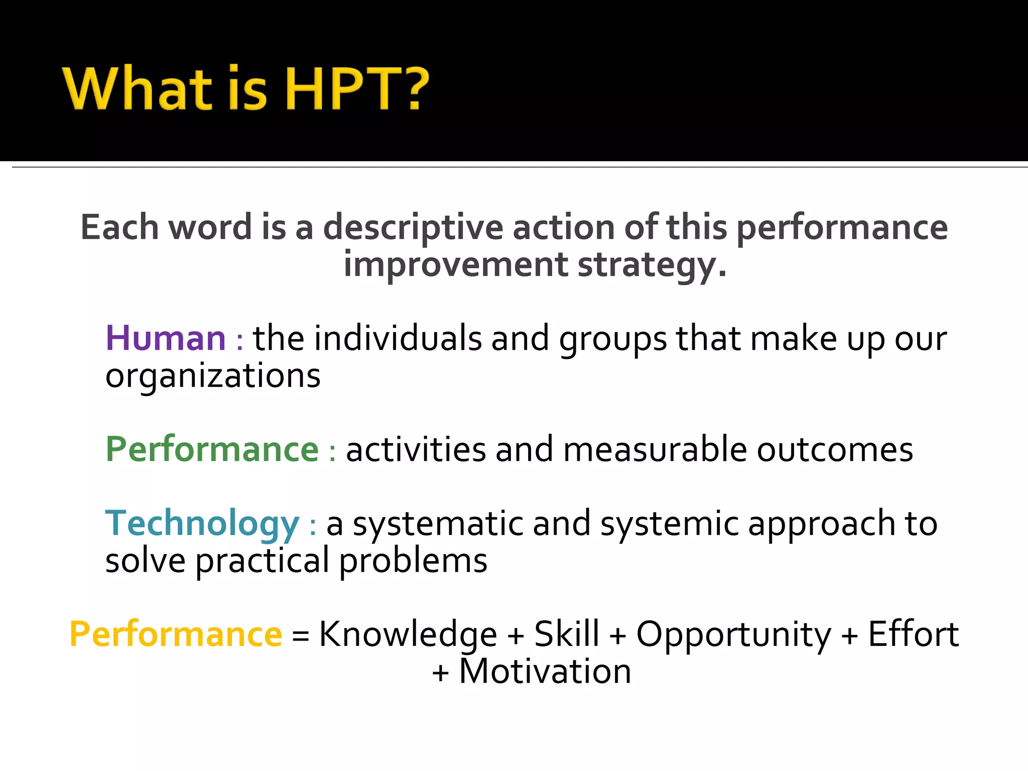 Human performance technology (hpt) | PPT