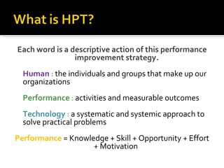 Human performance technology (hpt) | PPT | Computer Software and ...
