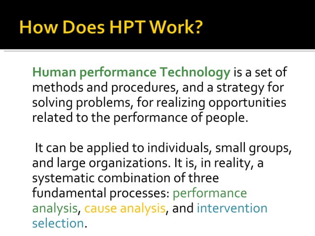 Human performance technology (hpt) | PPT | Computer Software and ...