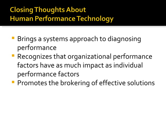 Human performance technology (hpt)