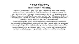 Human Physiology 1 lecture.pptx.................... | PPTX