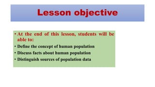 Human population and economic activities | PPTX