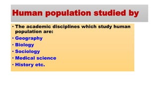 Human population and economic activities | PPTX