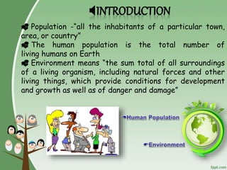Human population and Environment | PPTX