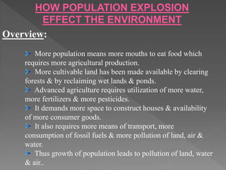Human population explosion | Causes, Effects & solutions || by Mamoona ...