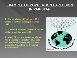 Human population explosion | Causes, Effects & solutions || by Mamoona ...