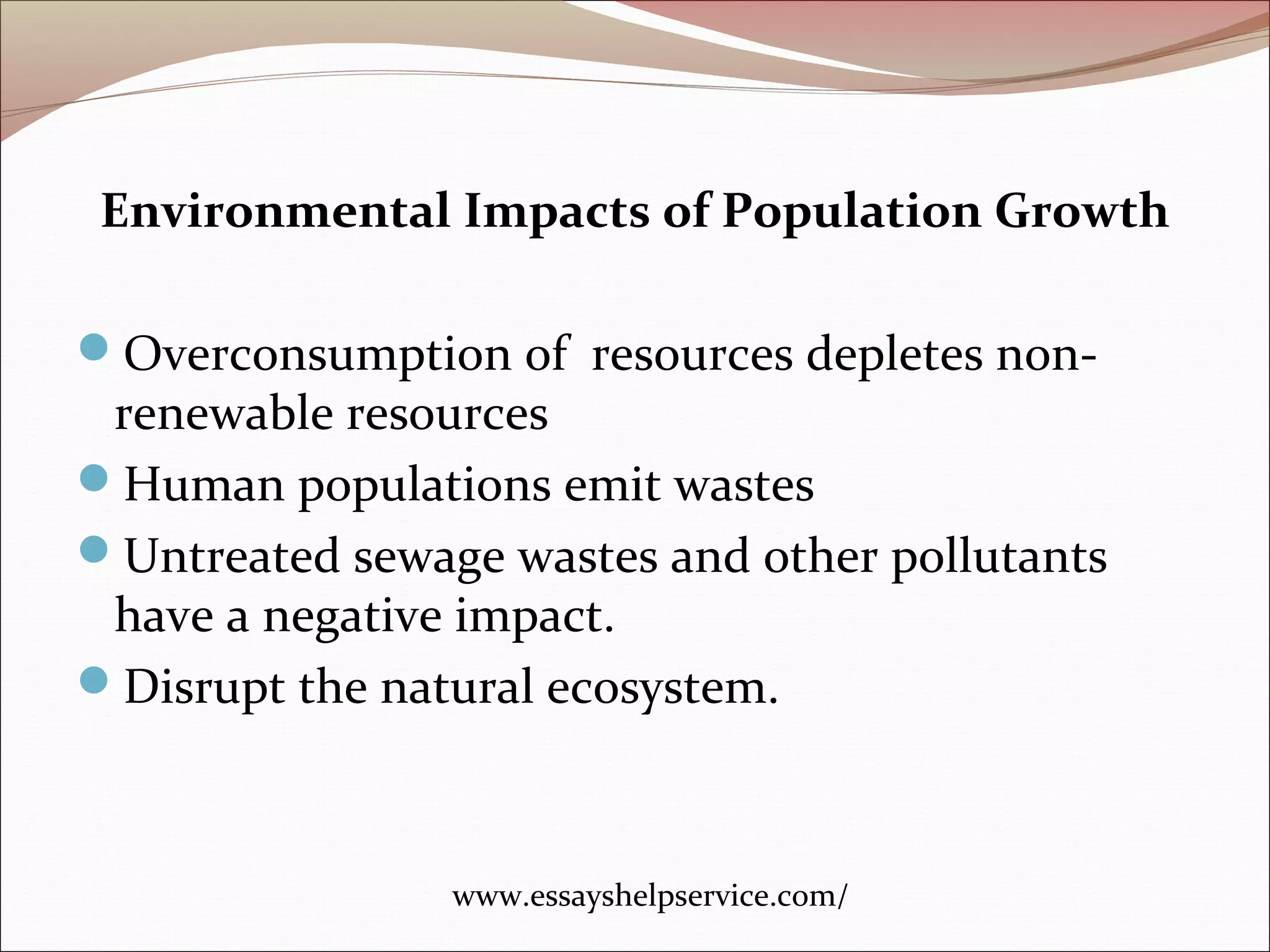 Human Population Growth and Environmental Impacts | PPT