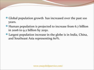 Human Population Growth and Environmental Impacts | PPT