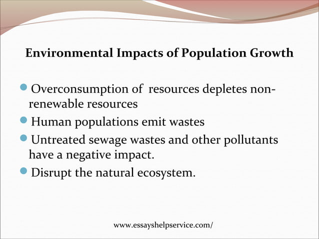 Human Population Growth and Environmental Impacts | PPT