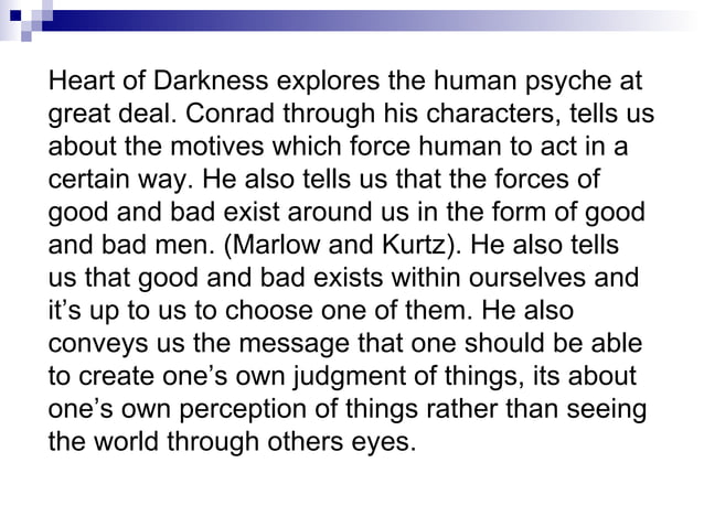 Human psyche in heart of darkness | PPT