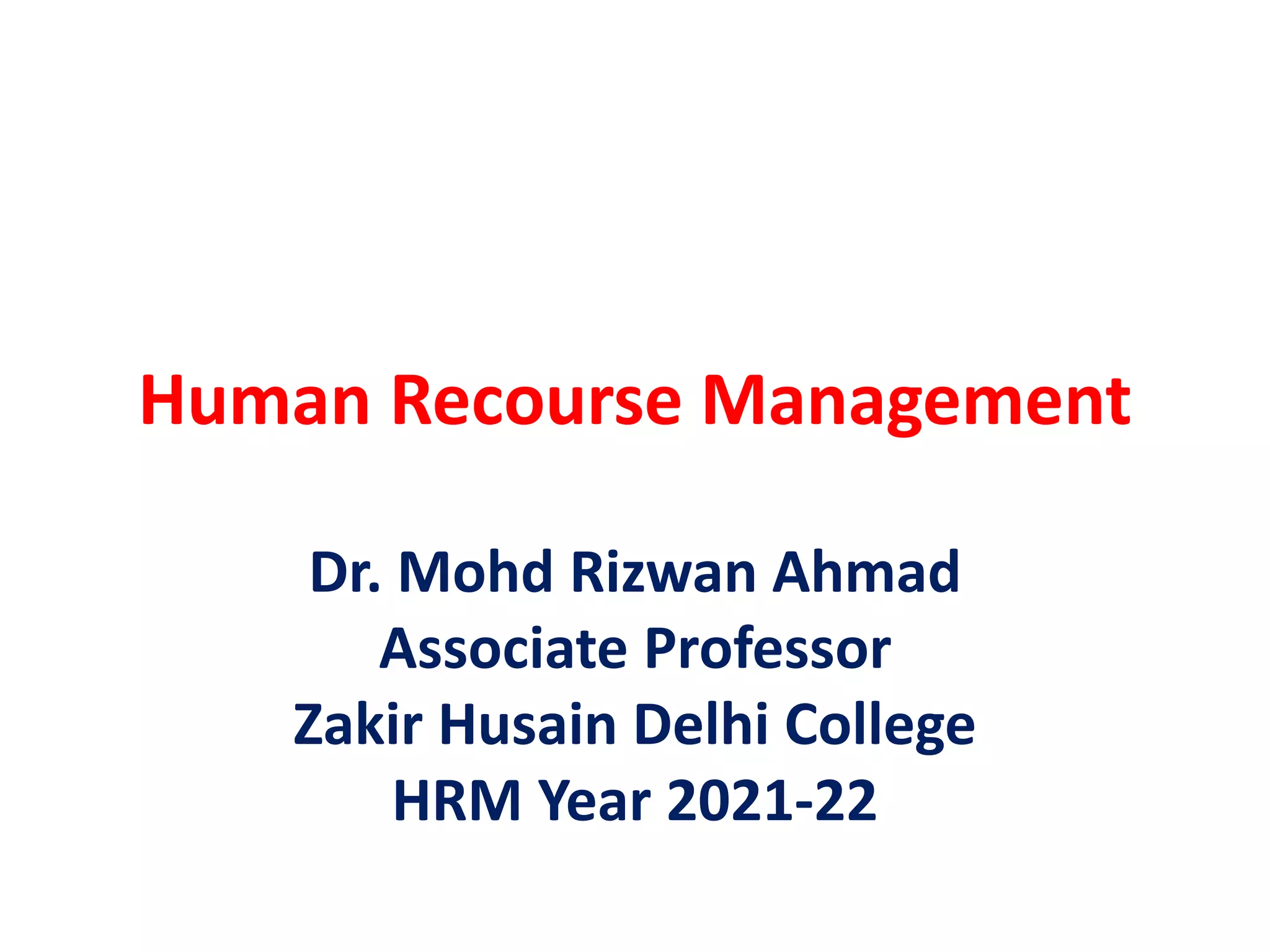 Human Recourse Management B Com Hons Class I Iii Sem Hrm Pptx Human Resources Business