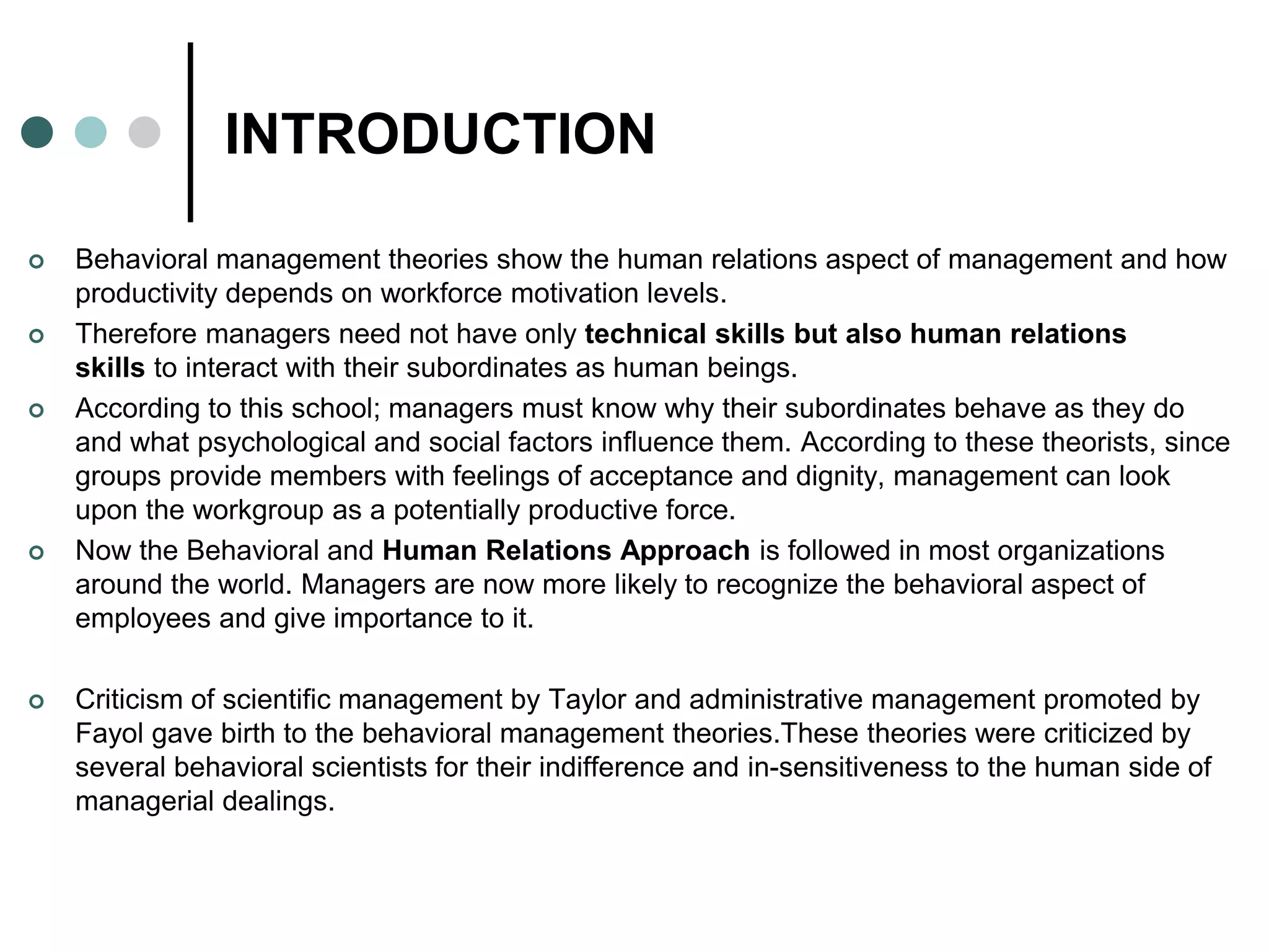 Behavioral approach, Human relation VS behavioral science | PPTX