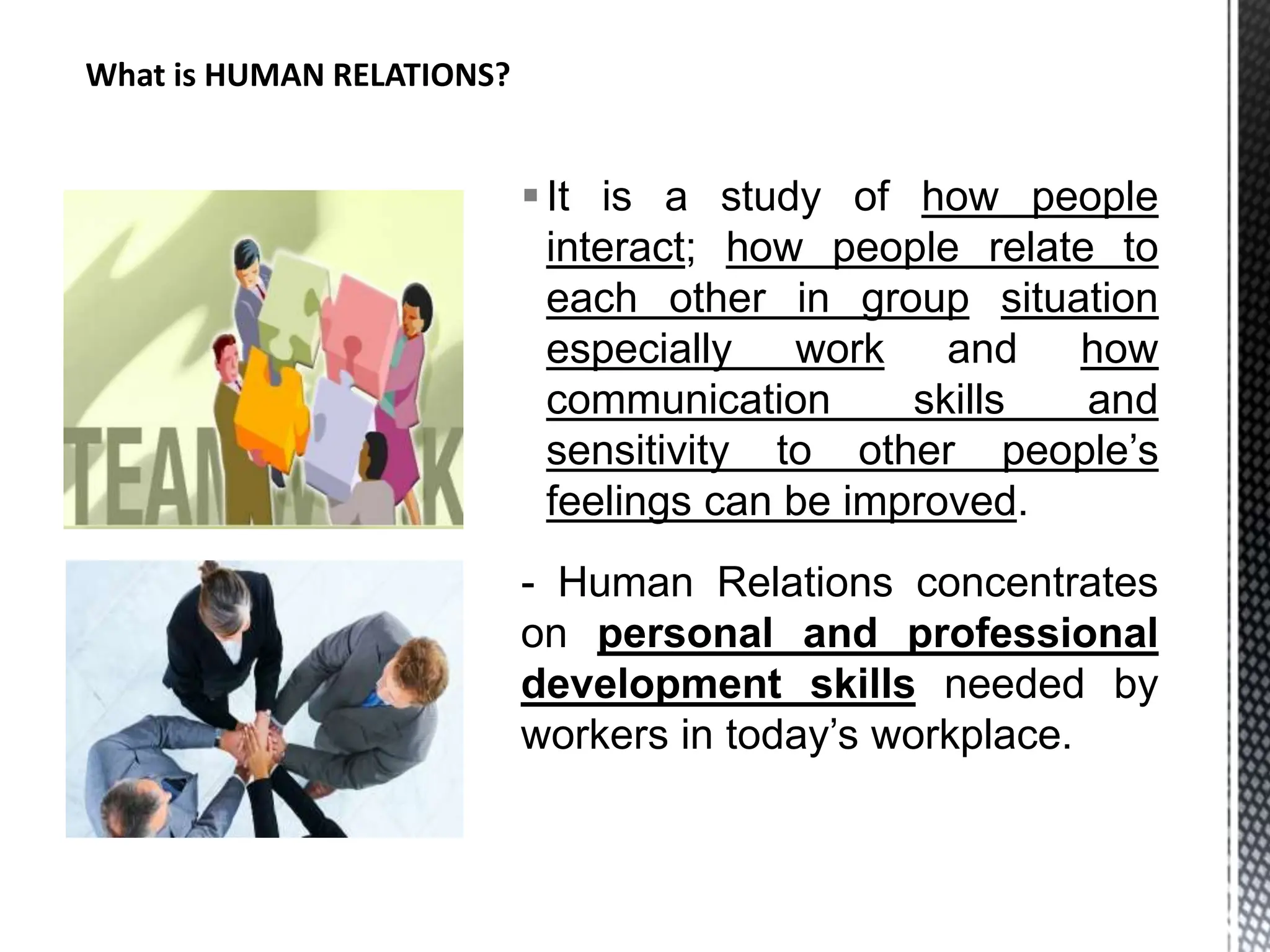 HUMAN RELATIONS - Revised latest.ppt | Career Advice | Careers
