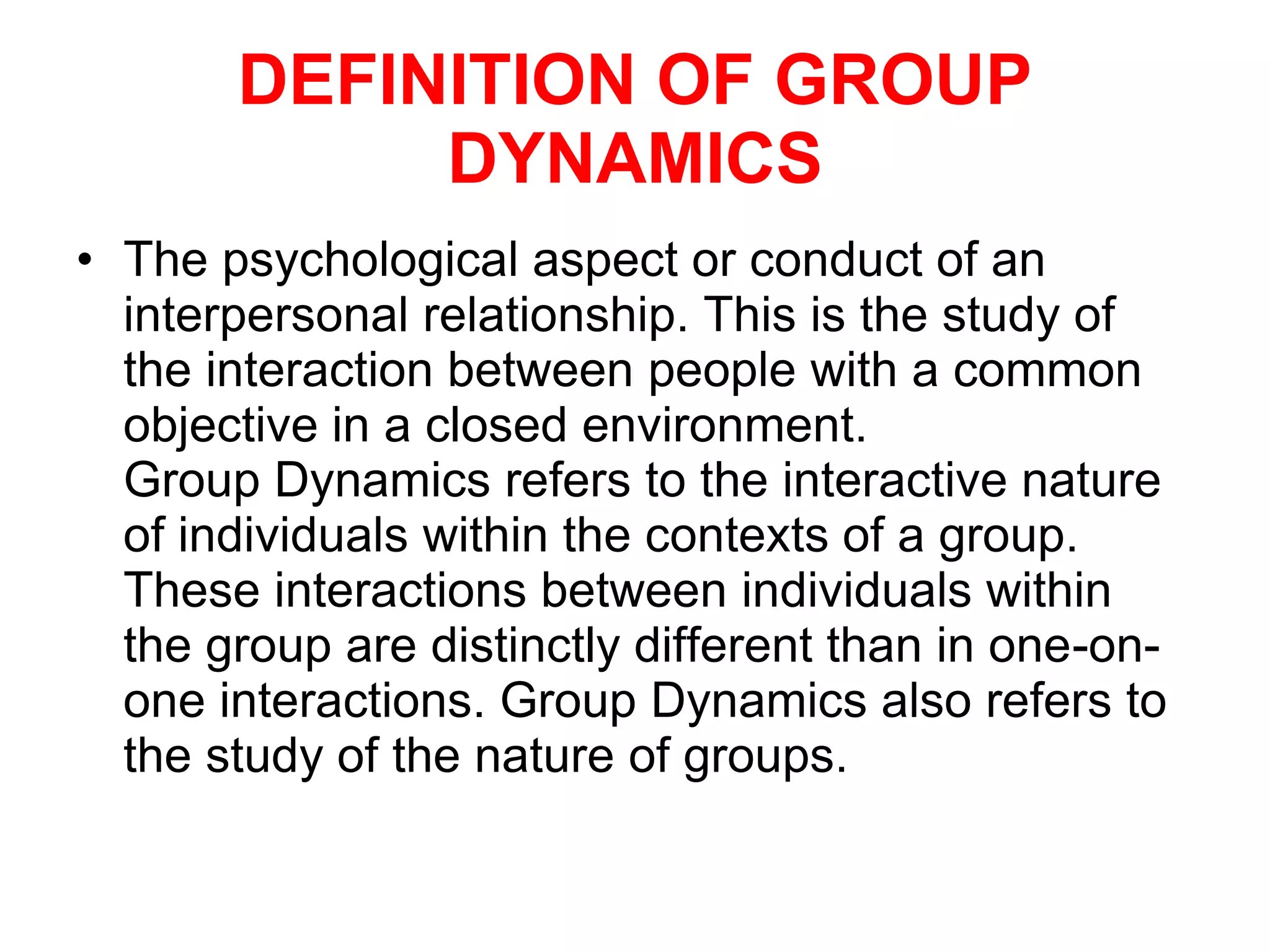 Human relations and group dynamics copy | PPT
