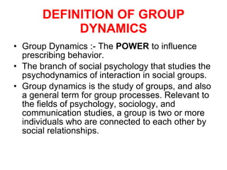 Human relations and group dynamics copy | PPT