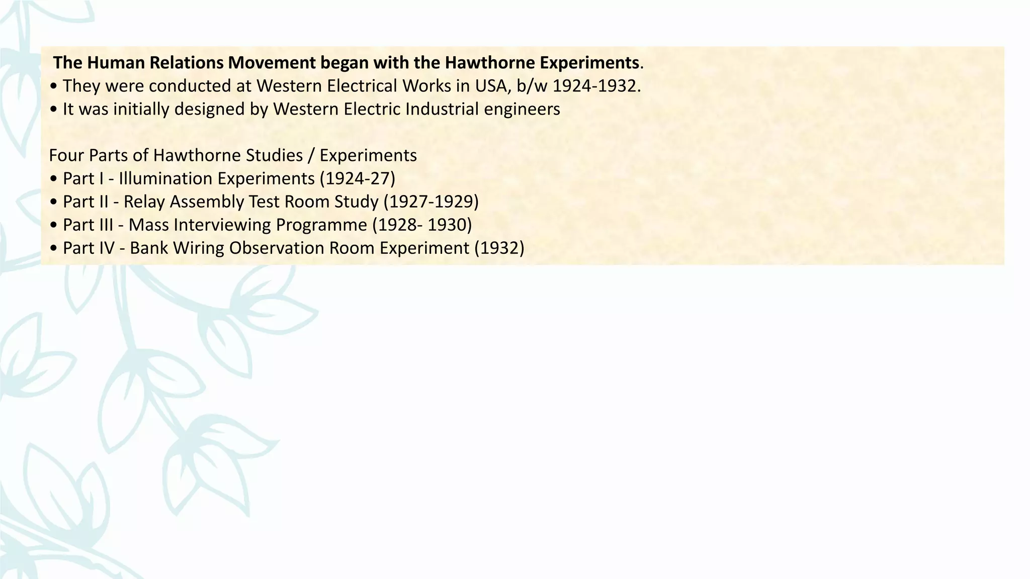 Human relations and organization behaviour | PPTX